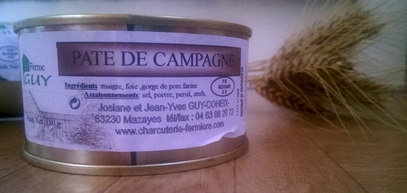 Pâté de campagne nature (conserve) - 180 g - La Ferme Guy - Locavor.fr