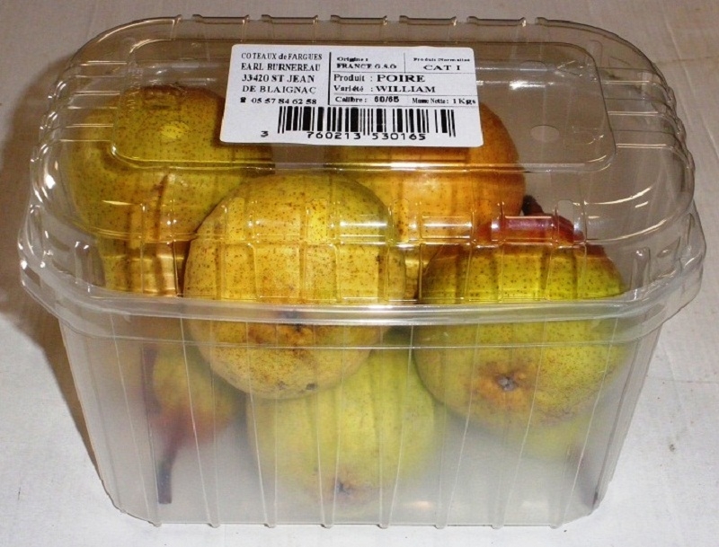 Poires william en barquettes - 1.25 kg - Earl Burnereau - Locavor.fr