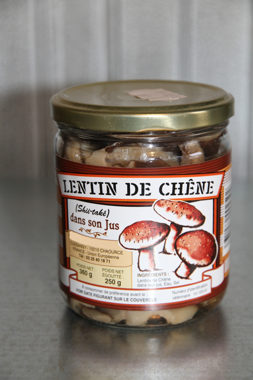 Lentins de chêne (shii-také) au naturel 250 - 250 g - Sas Les ...