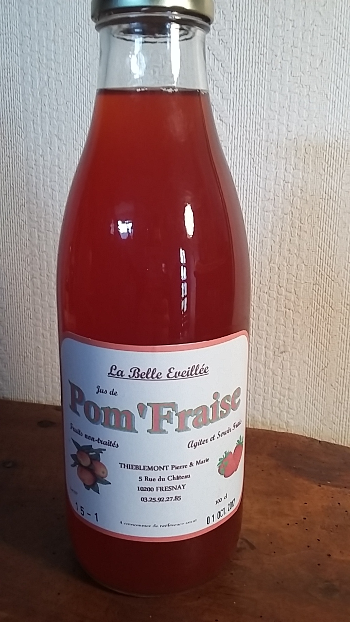 Jus pom’fraise - 1 L - La Belle Eveillée - Locavor.fr