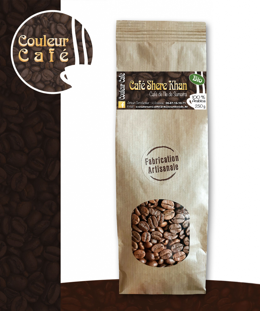 Cafe shere khan grains bio 250g - 250 g - Couleur Cafe - Locavor.fr