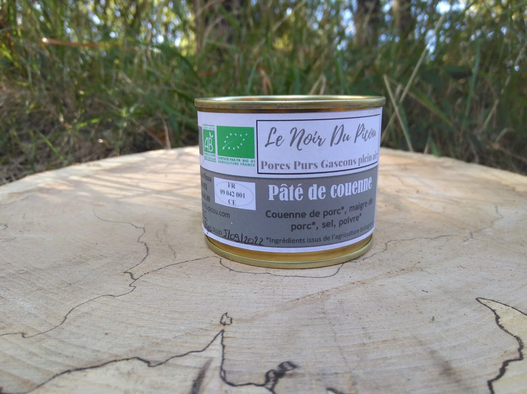 Pâté de couenne de porc pur gascon - 180 g - Le Noir Du Picou - Locavor.fr