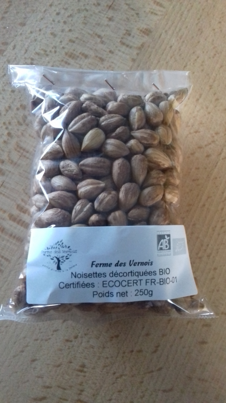 Noisettes décortiquée bio - 250 g - Ferme Des Vernois Et Ferme Tristan ...