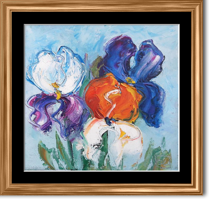 N°5 tableau iris : huile sur toile dimensions 20x20 cm - 1 u - Les ...