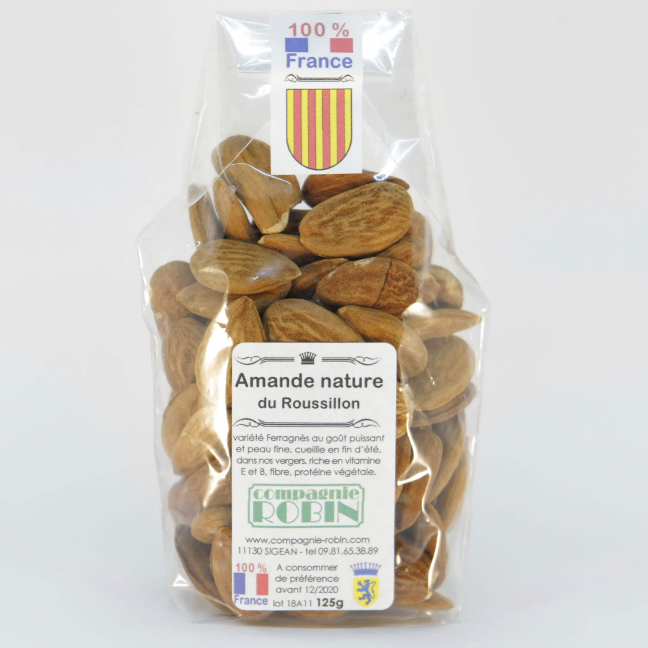 Fruit sec - amande nature - 125 g - Compagnie Robin - Locavor.fr
