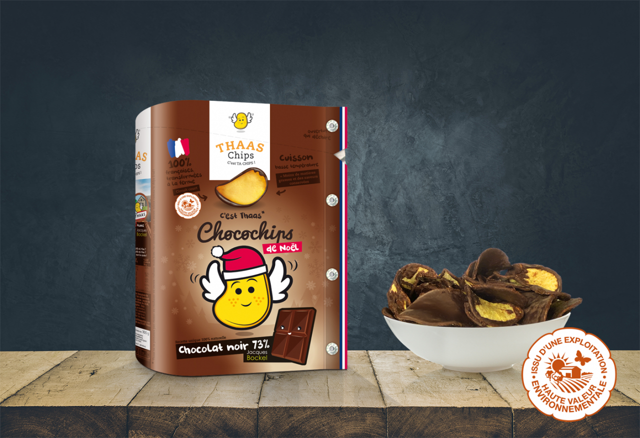 Chips chocolat noir "classique" noël 100g - 100 g - Sarl Thaas Chips ...