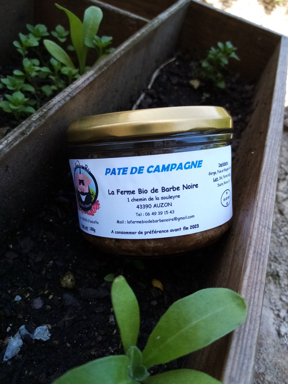 Pâté de campagne bio - 180 g - La Ferme Bio De Barbe Noire - Locavor.fr
