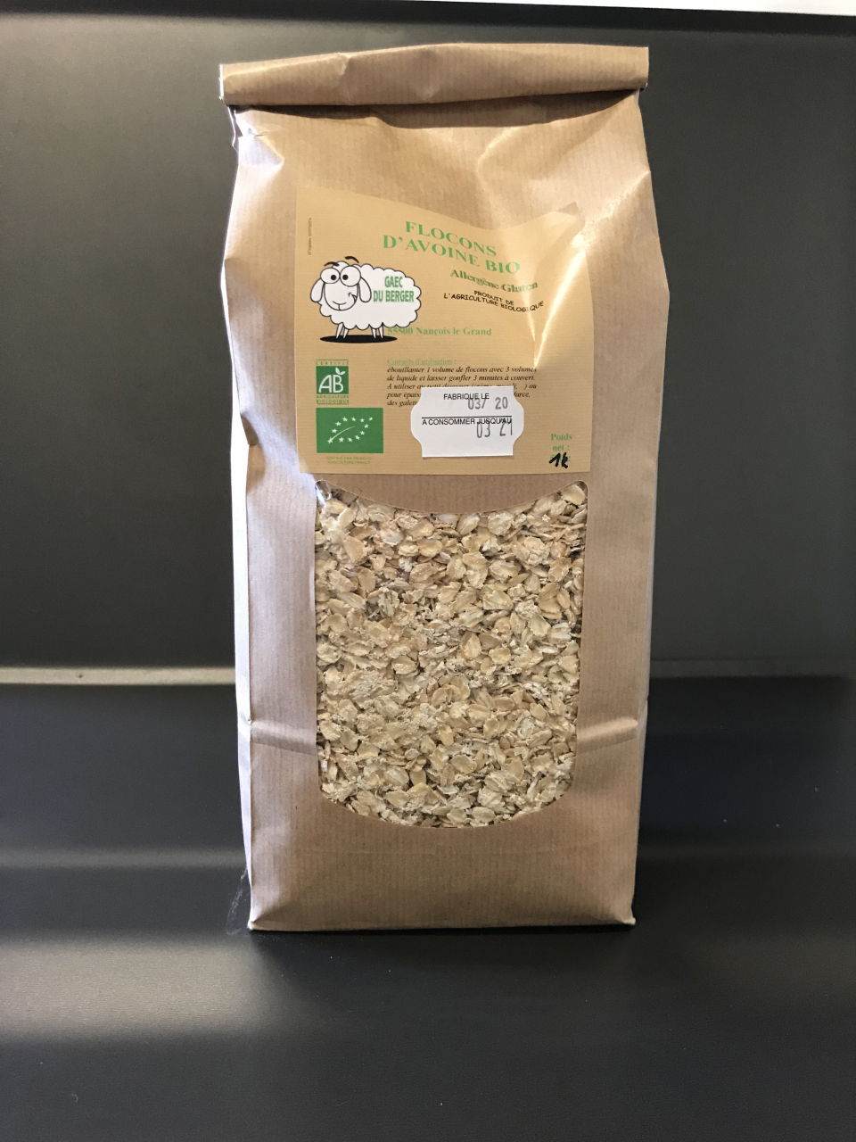 Flocons d'avoine bio - 1 kg - Ferme Du Berger - Locavor.fr