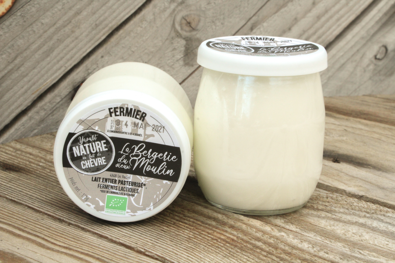 Yaourt nature de chèvre - 125 g - La Bergerie Du Vieux Moulin - Locavor.fr