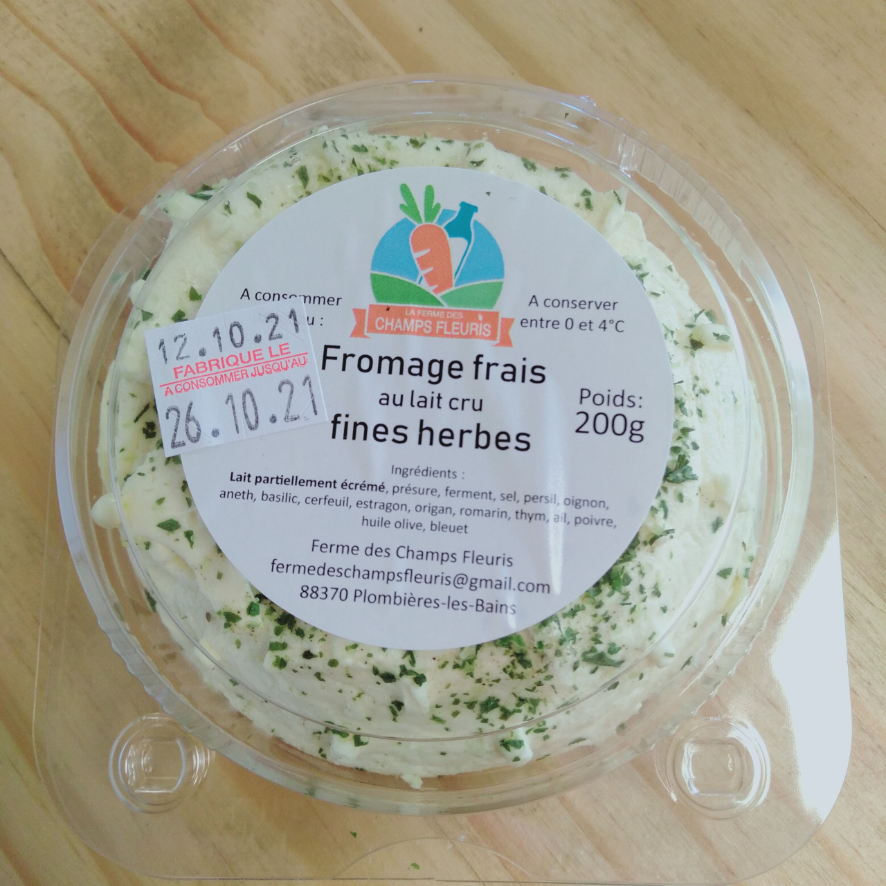 Fromage frais ail et fines herbes - 200 g - Ferme Des Champs Fleuris ...