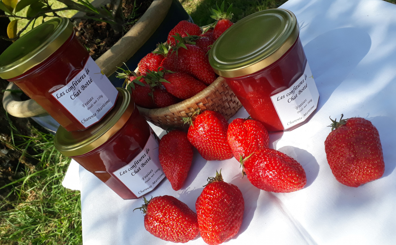Confiture de fraise - 210 g - Les Confitures Du Chat Botté - Locavor.fr