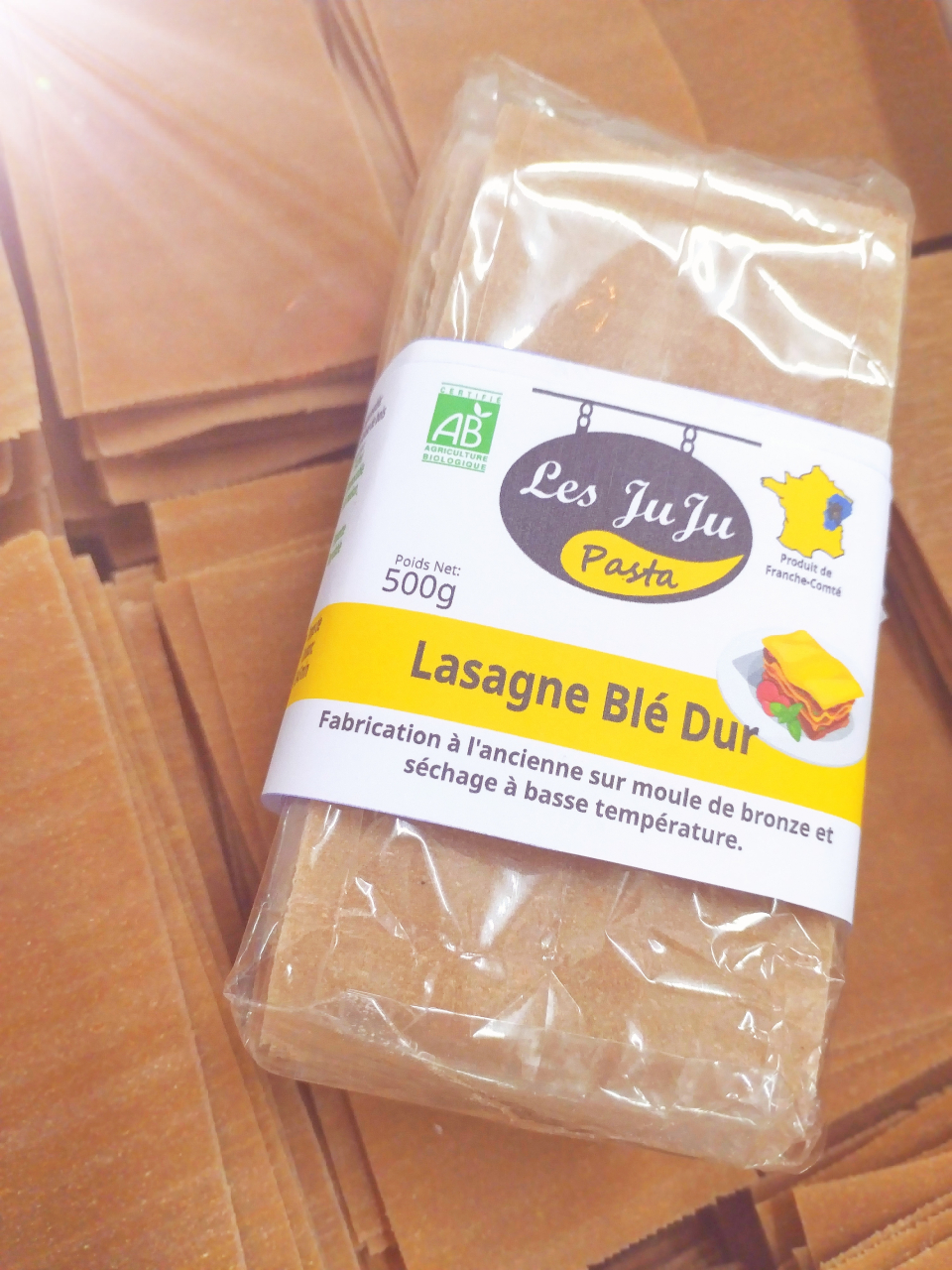 Pâte à lasagne blé dur bio - 500 g - Les Juju Pasta - Locavor.fr