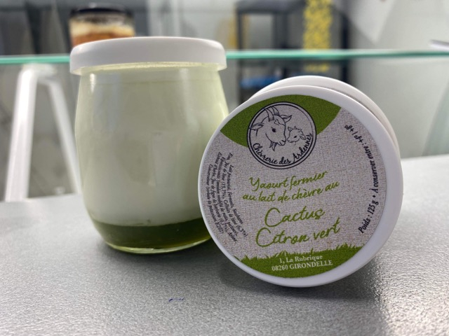 Yaourt au lait de chèvre cactus/citron vert - 125 kg - Chèvrerie Des ...
