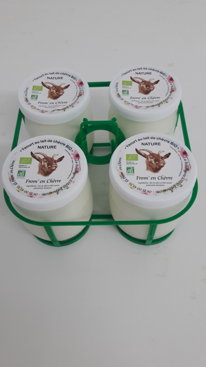 Yaourt nature au lait de chèvre bio - 4 u - From' En Chèvre - Locavor.fr