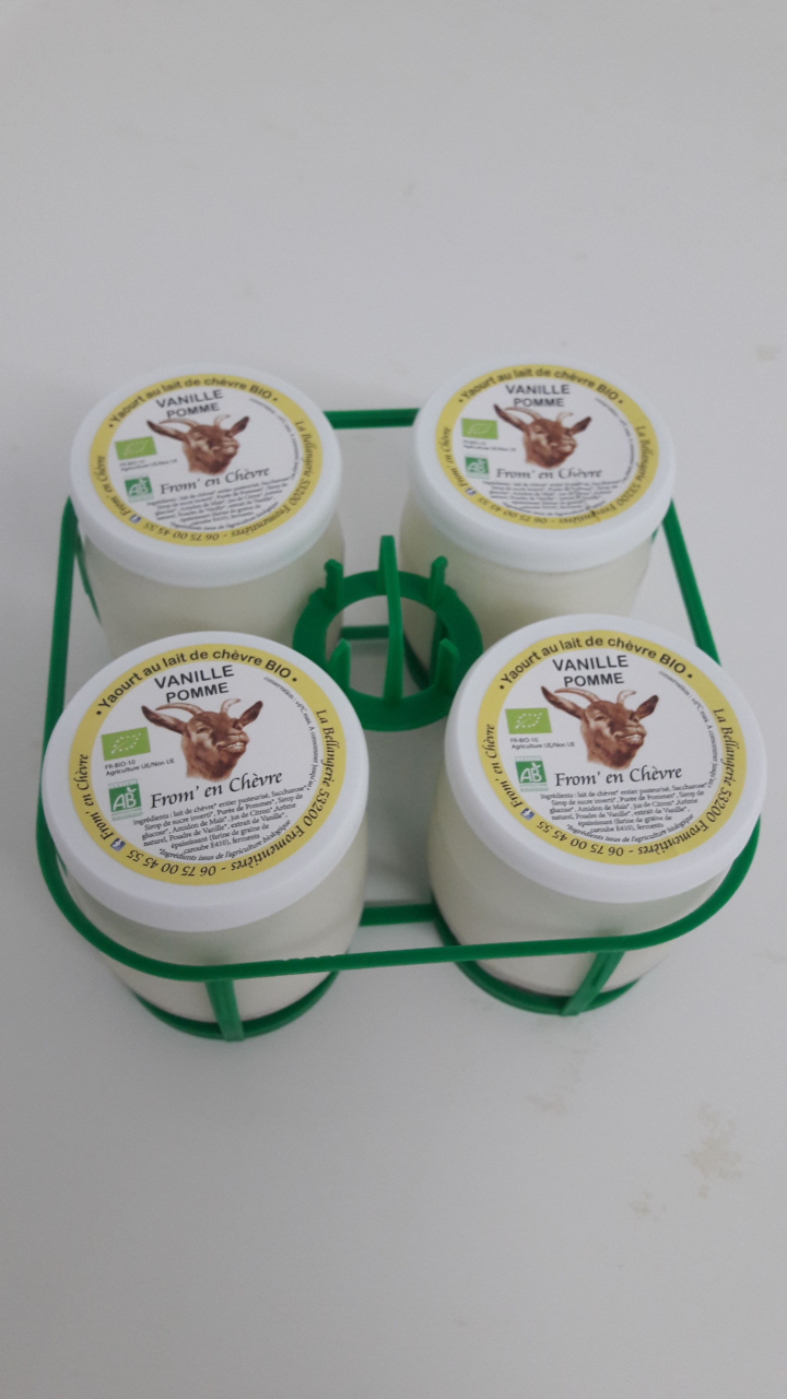 Yaourt vanille au lait de chèvre bio - 4 u - From' En Chèvre - Locavor.fr