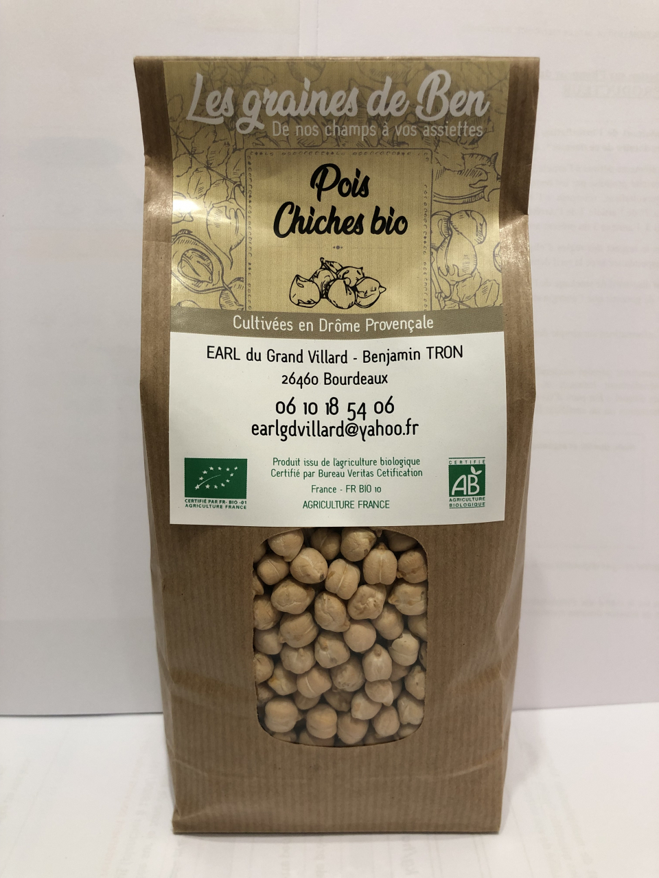 Pois chiches bio - 2 kg - Les Graines De Ben - Locavor.fr