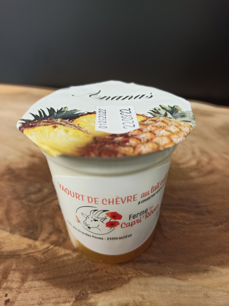 Yaourt au lait de chèvre - ananas - 2 formats - Ferme Des Capri-rêves ...