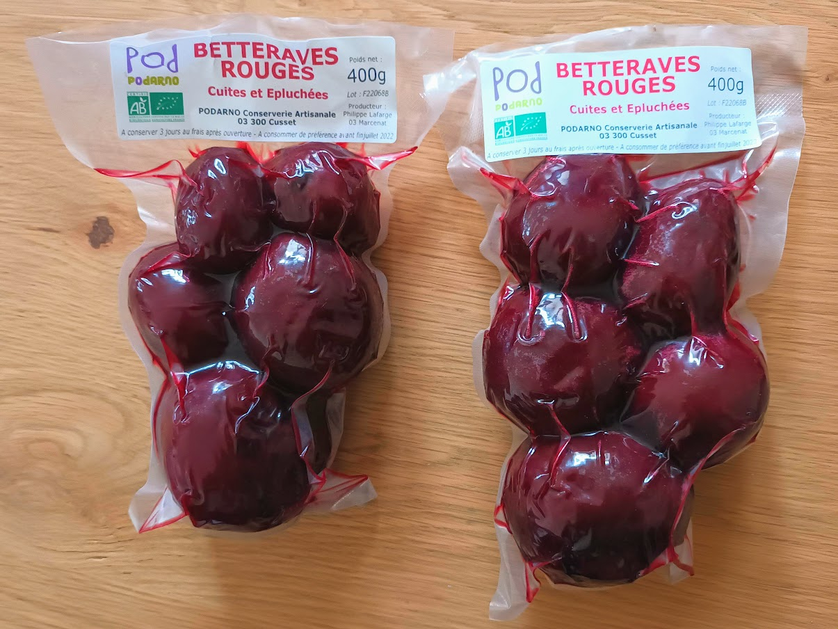 Betteraves rouges cuites - 400 g - Podarno - Locavor.fr