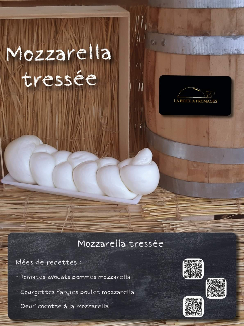 Mozzarella de bufflonne au lait cru - 250 g - La Boîte à Fromages ...