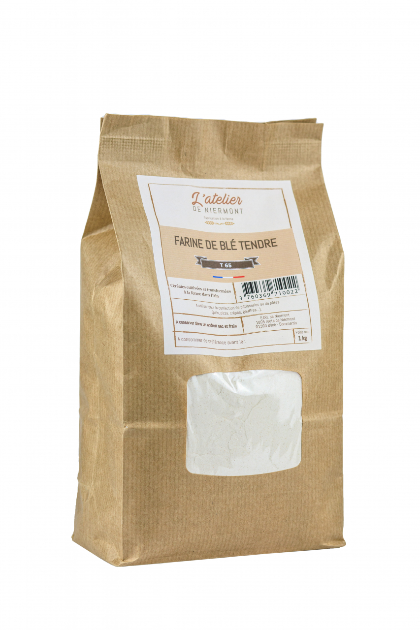 Farine de blé tendre t65 1kg - 1 kg - L'atelier De Niermont - Locavor.fr