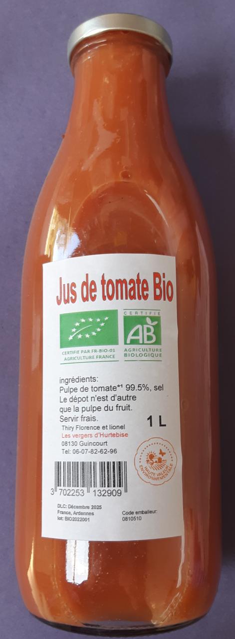 Jus de tomate bio 1l - 1 L - Florence Thiry - Locavor.fr