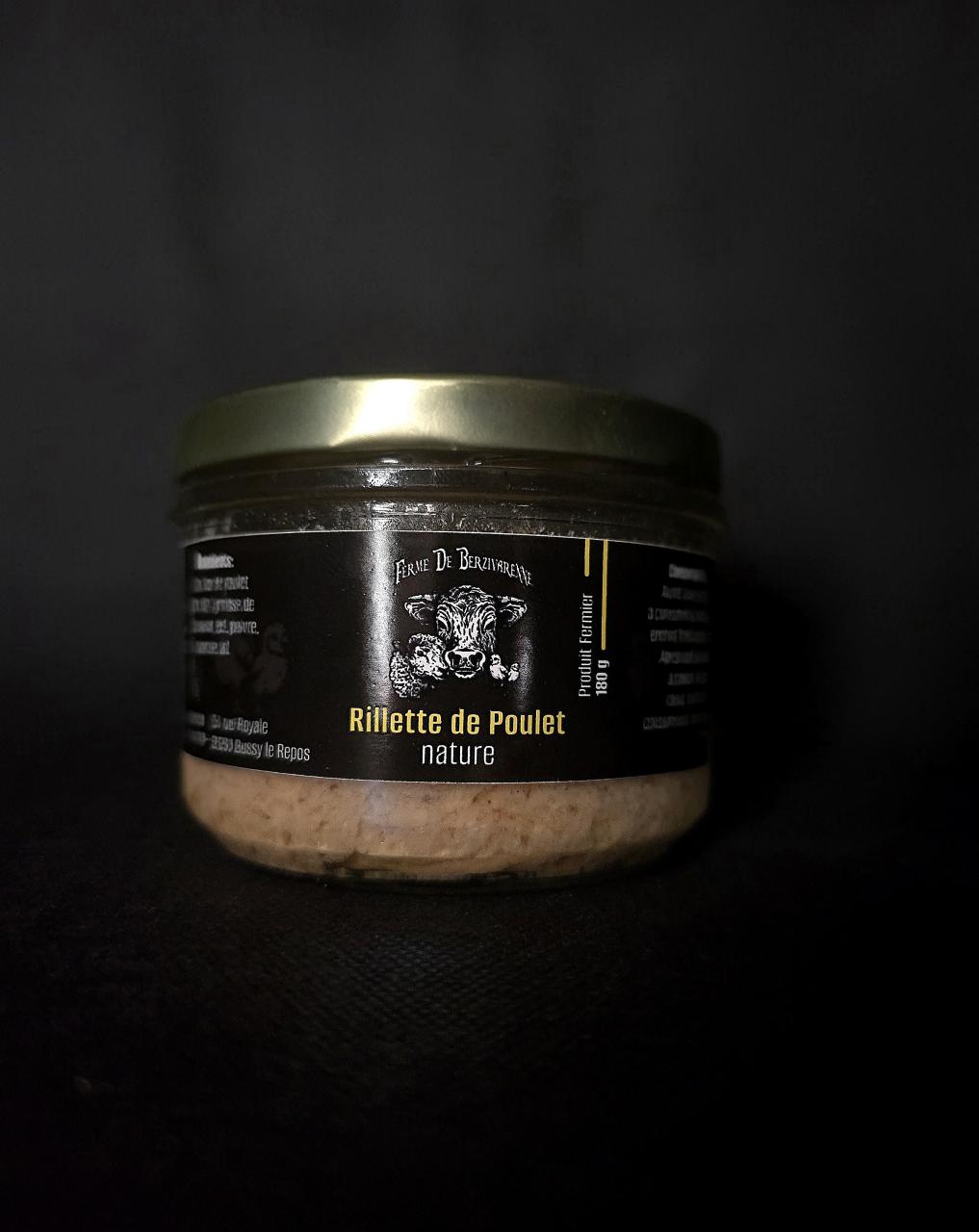 Rillette poulet nature 180g - 1 u - Ferme De Berzivarenne - Locavor.fr