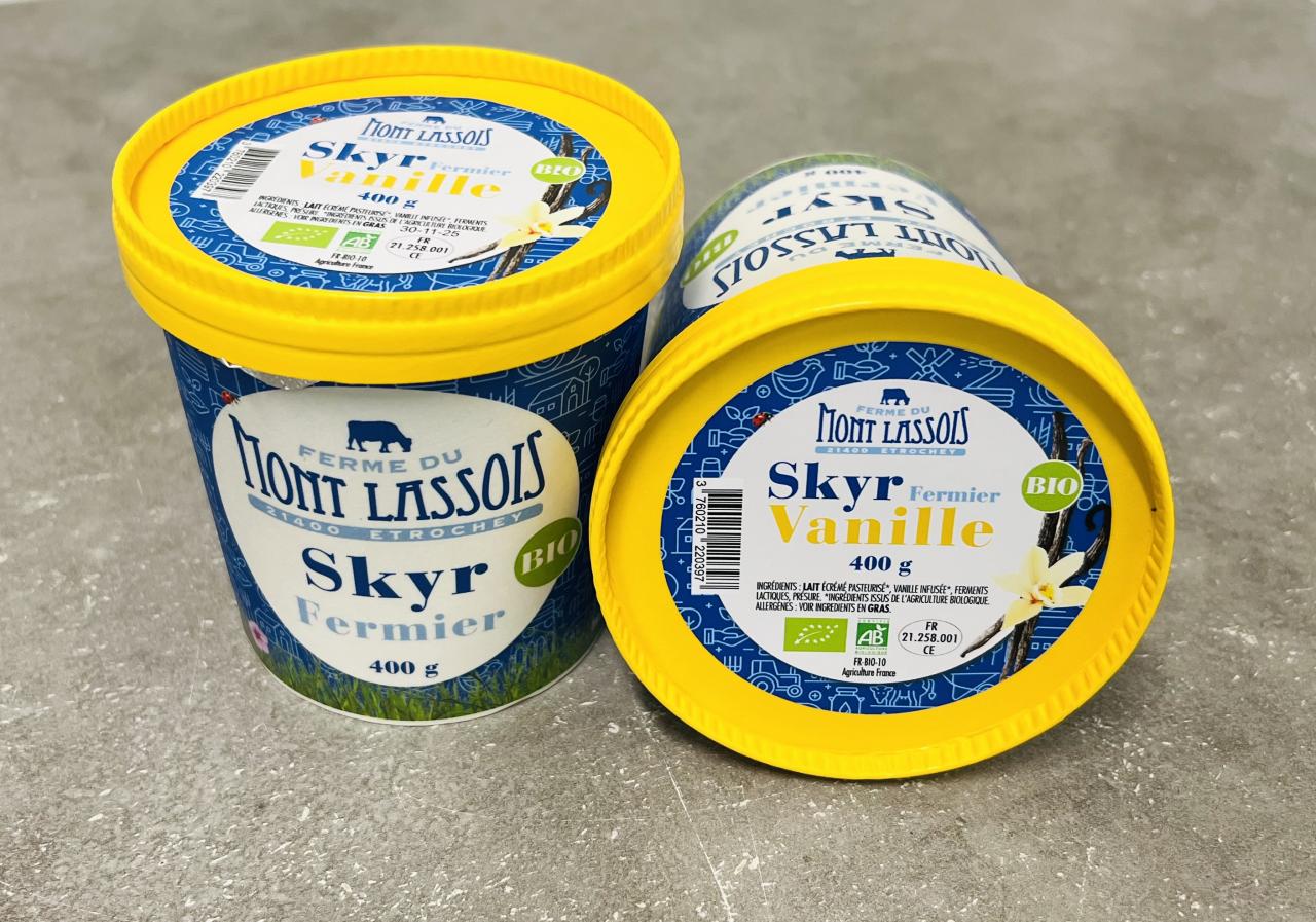 Skyr vanille bio - 400 g - Ferme Du Mont Lassois - Locavor.fr